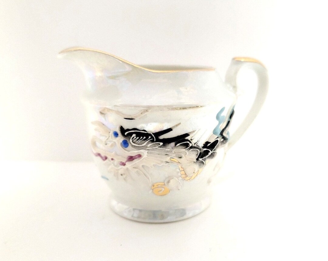 Japanese Moriage Dragonware Iridescent Creamer/lusterware/iridescent ...