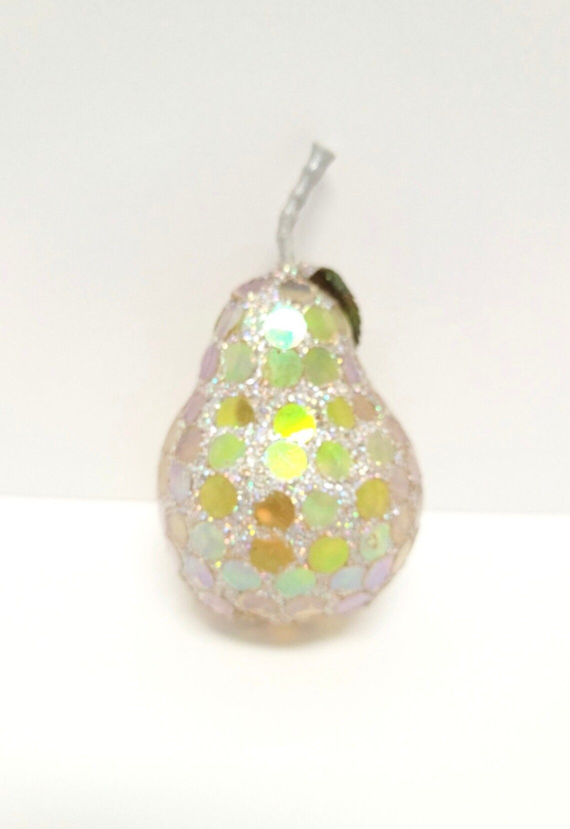 Vintage Iridescent Mosaic Mirror Pear/christmas Decor/yellow/green ...