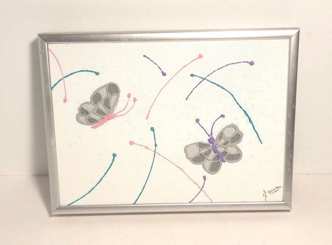 Original Artist Singed Butterfly Painting/wall Decor/wall Art ...