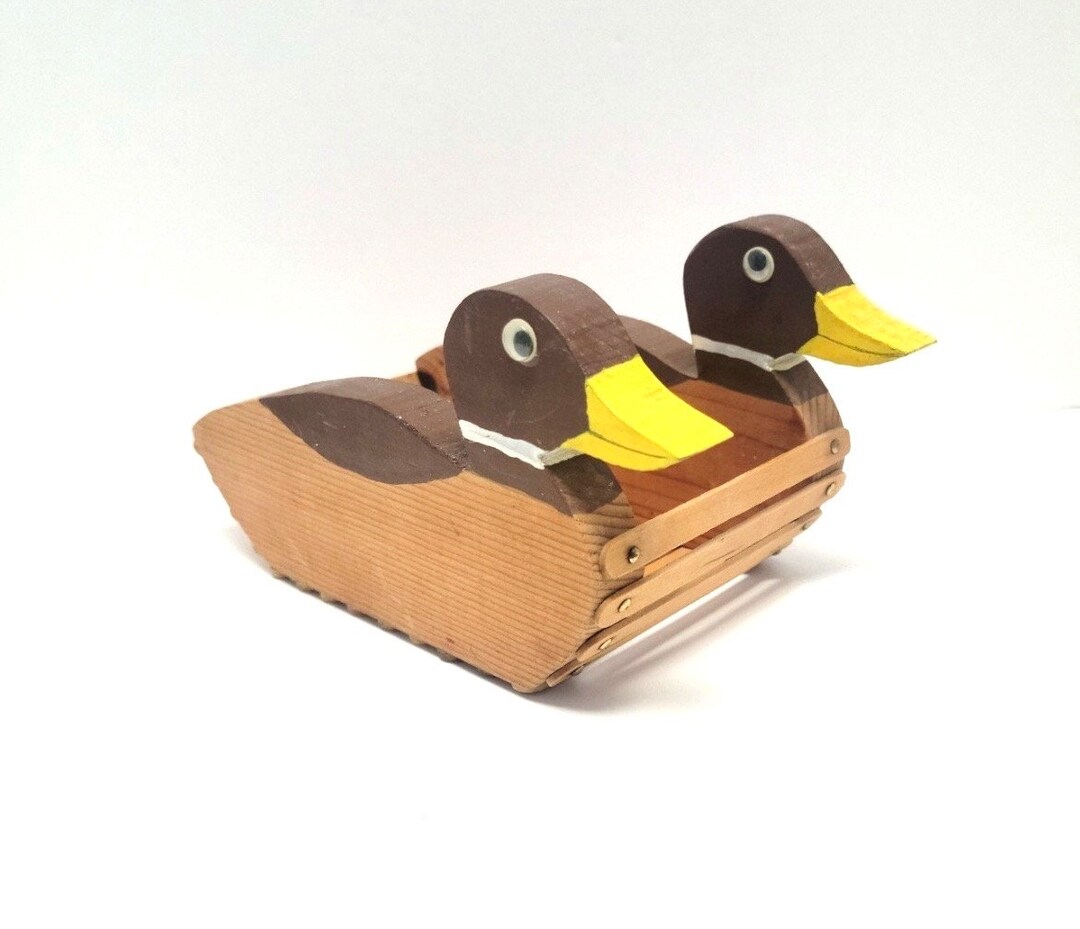 Wooden Duck Popsicle Stick Basket/duck Decor/wooden Basket/popsicle ...