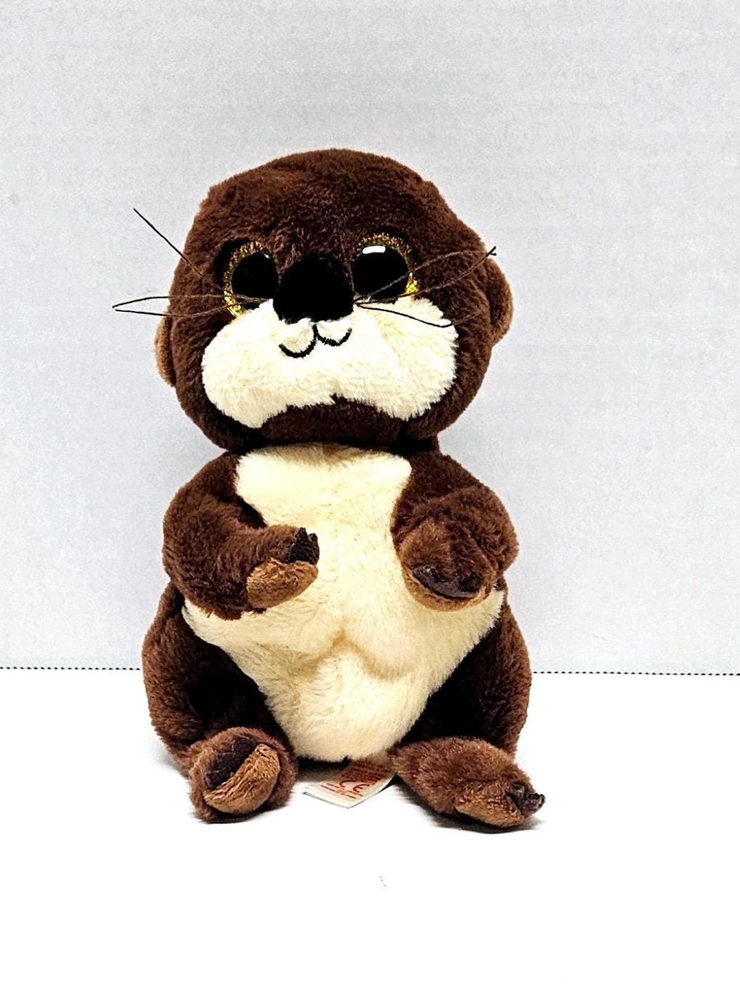 Ty Beanie Boo Mitch Otter Plush Stuffed Animal Glitter Eyes Collectible ...