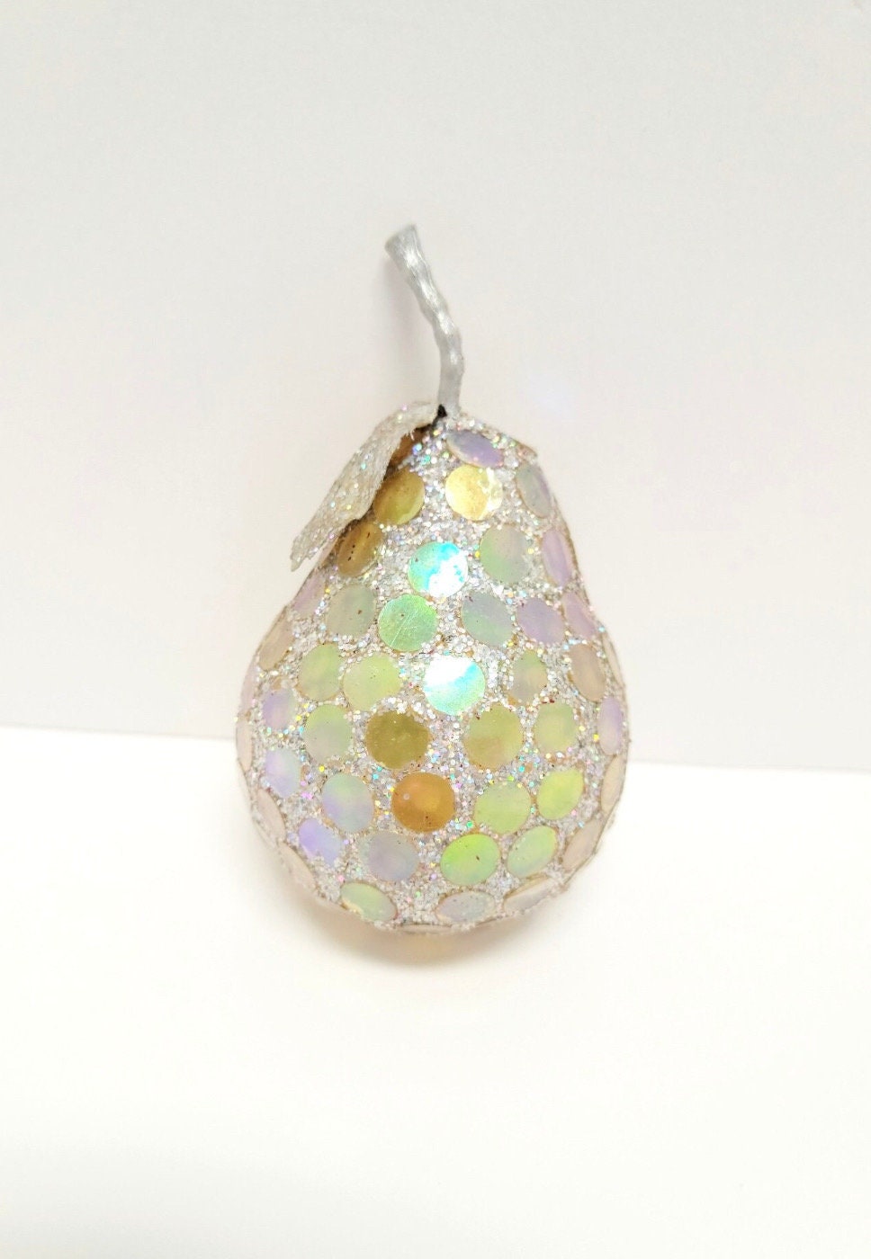 Vintage Iridescent Mosaic Mirror Pear/christmas Decor/yellow/green ...