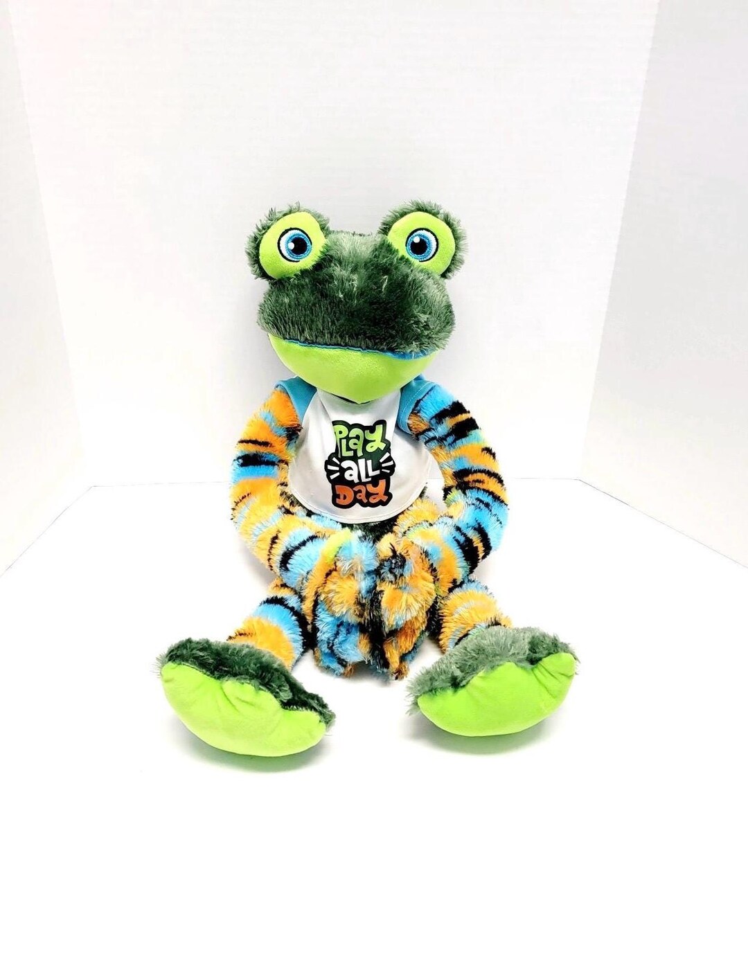 Funky Frogs Long Armed Plush Frog Stuffed Animal/“play All Day” T-shirt ...