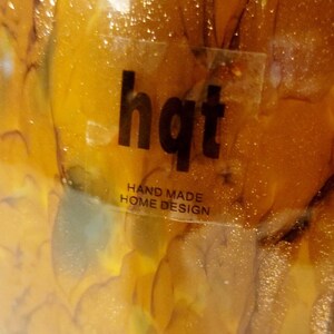 Blown Glass Gold Flecked Vase/amber Art Glass Vase/tortoiseshell Vase ...