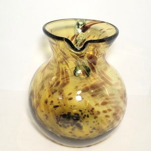 Vintage Tortoise Blown Glass Pitcher/large/art Glass Pitcher/applied ...