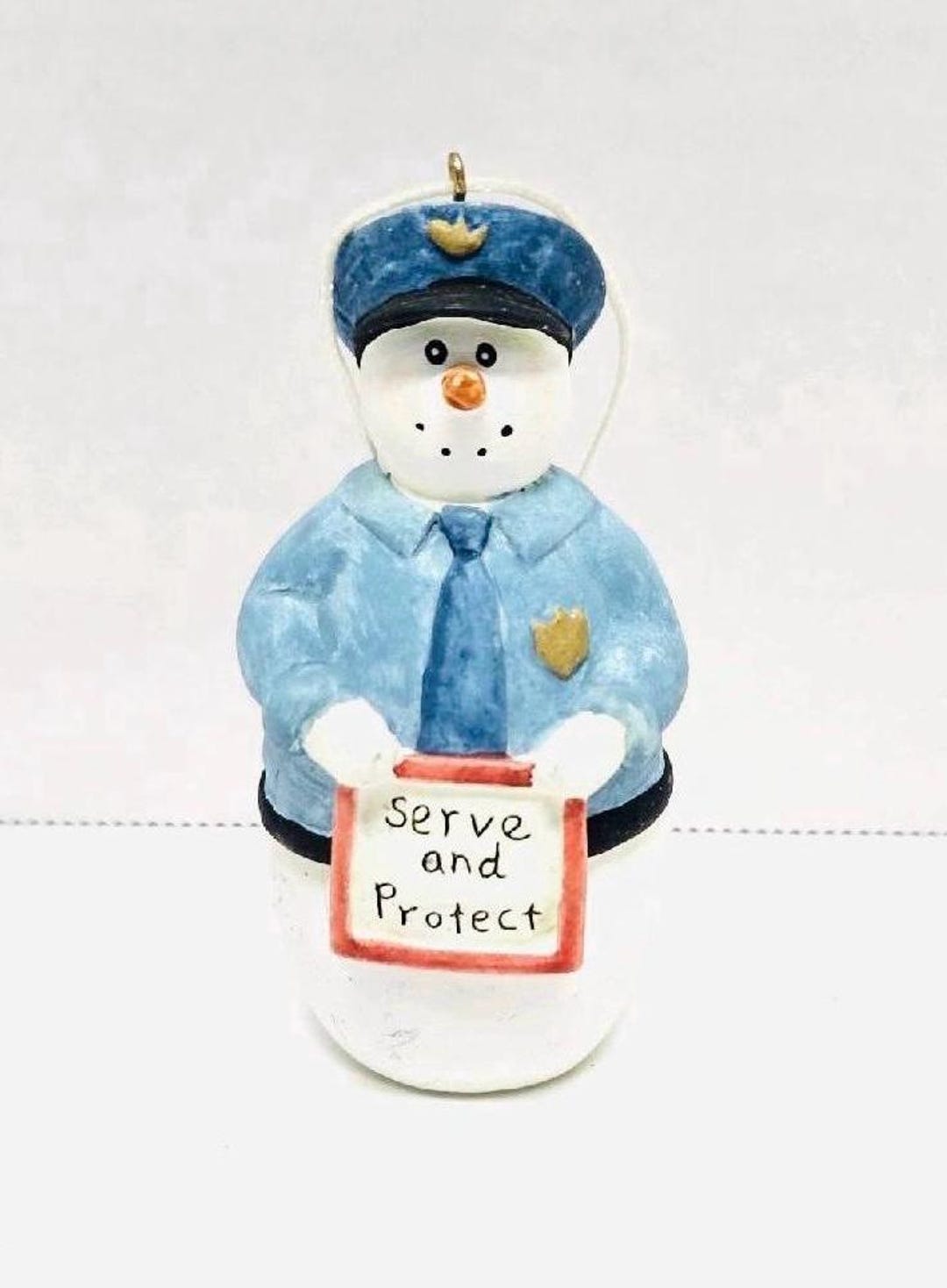 Snowman Police Officer Christmas Ornament/“serve and Protect”/christmas ...