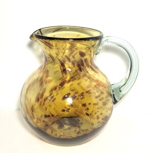 Vintage Tortoise Blown Glass Pitcher/large/art Glass Pitcher/applied ...