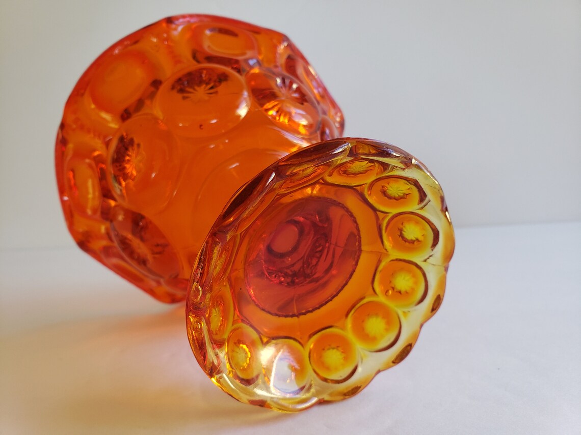 Vintage Amberina Glass Candy Dish - Etsy