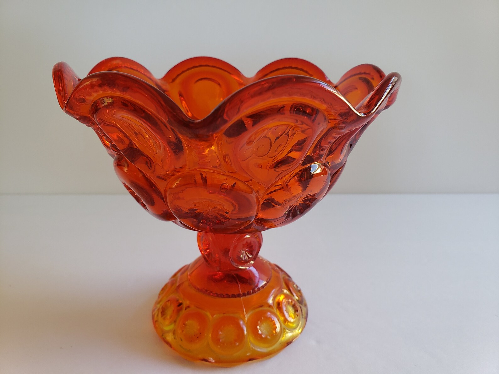 Vintage Amberina Glass Candy Dish - Etsy