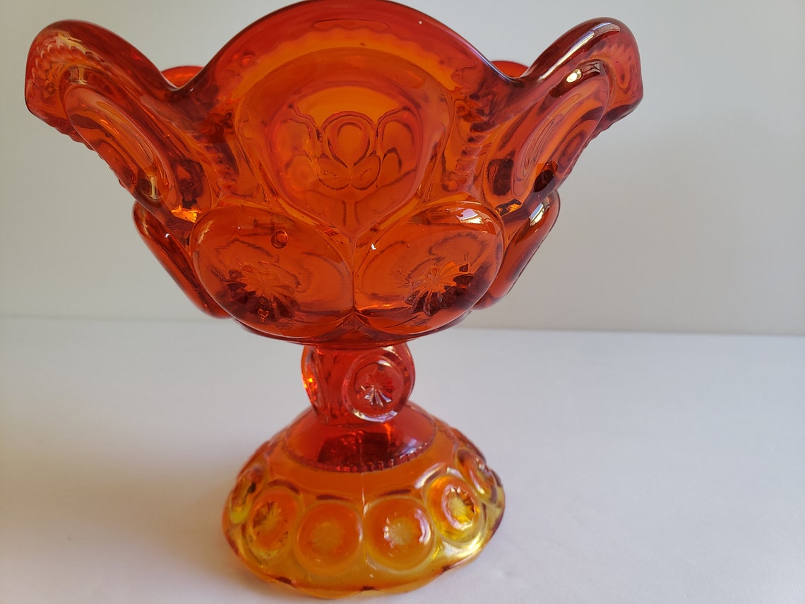 Vintage Amberina Glass Candy Dish - Etsy
