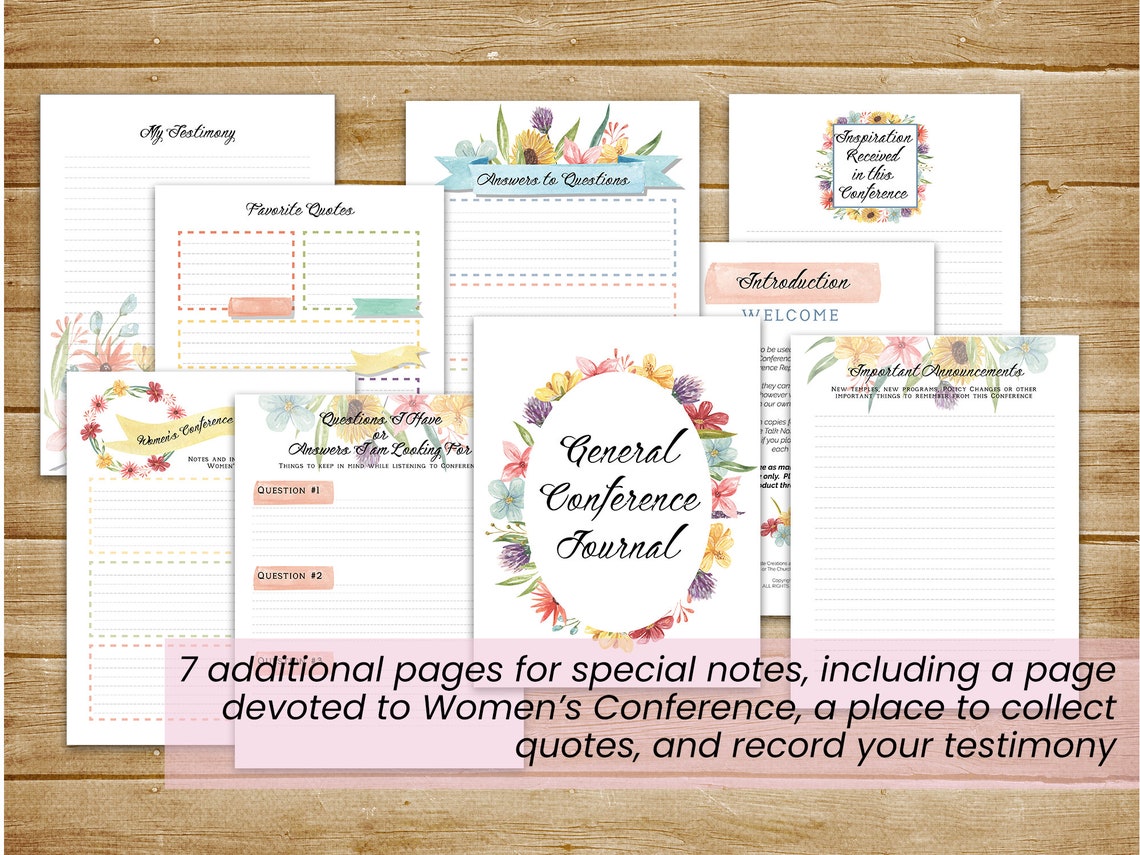 General Conference Journal - LDS Printable Journal - Women's LDS ...