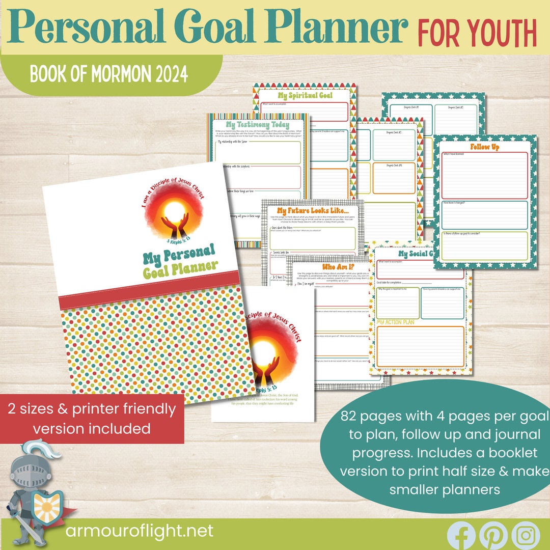 LDS Youth Goal Planner 2024, Children and Youth Program, Goal Setting ...