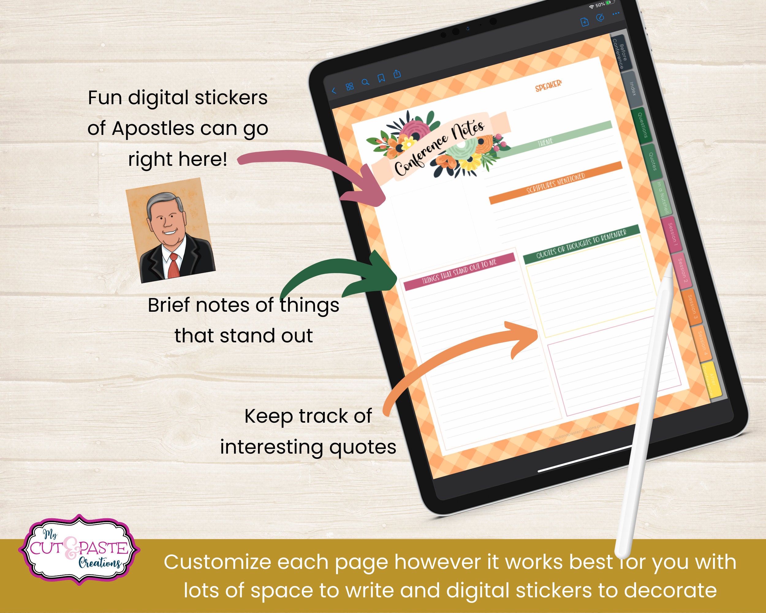 General Conference Journal, LDS Goodnotes Digital Workbook, LDS Women's ...