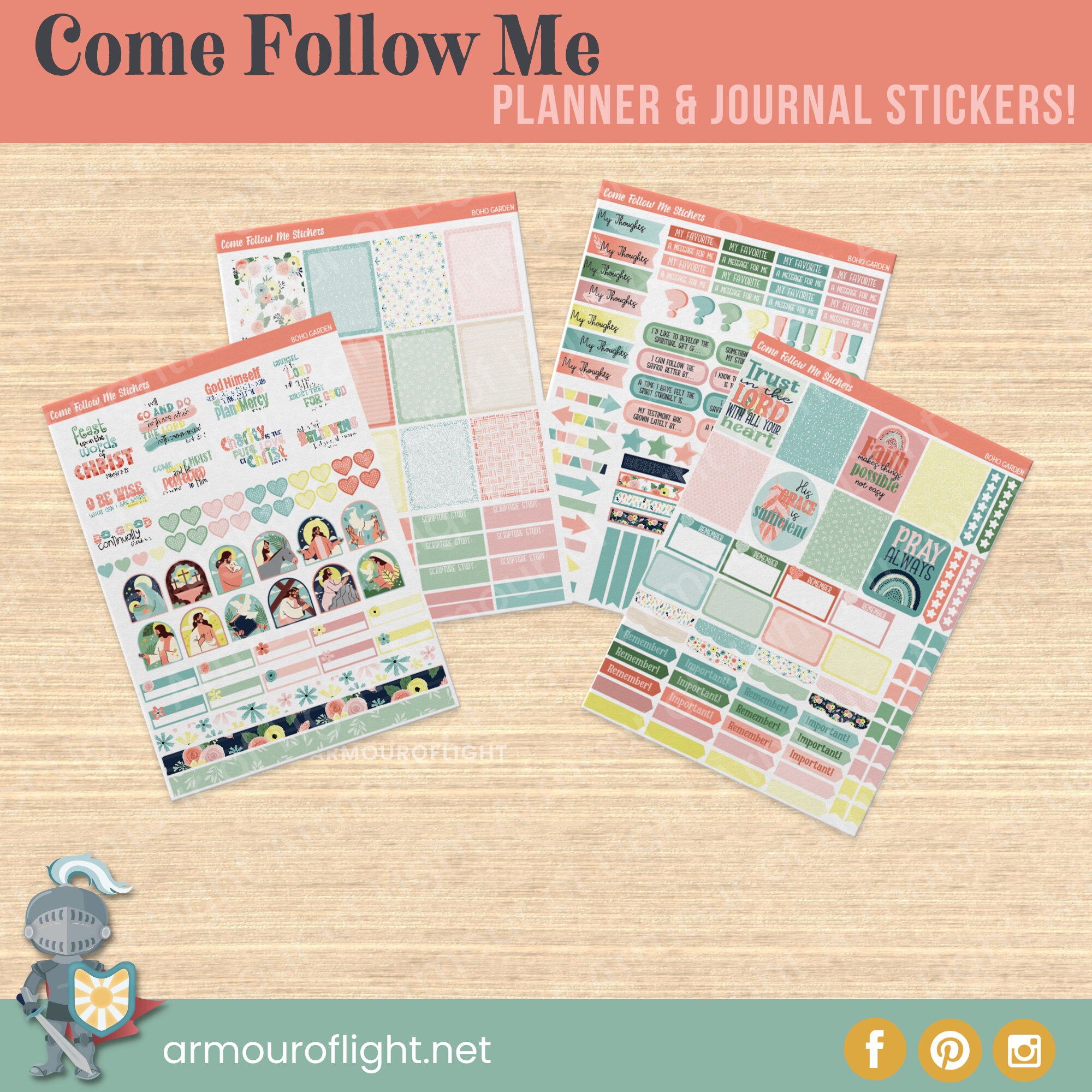 Scripture Journal Sticker Set, Christian Planner Stickers, Book of ...
