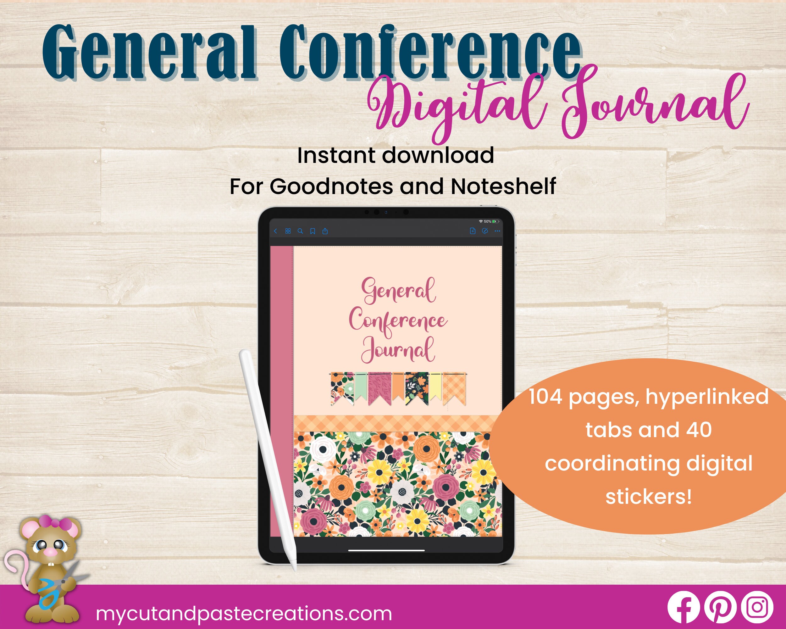 General Conference Journal, LDS Goodnotes Digital Workbook, LDS Women's ...