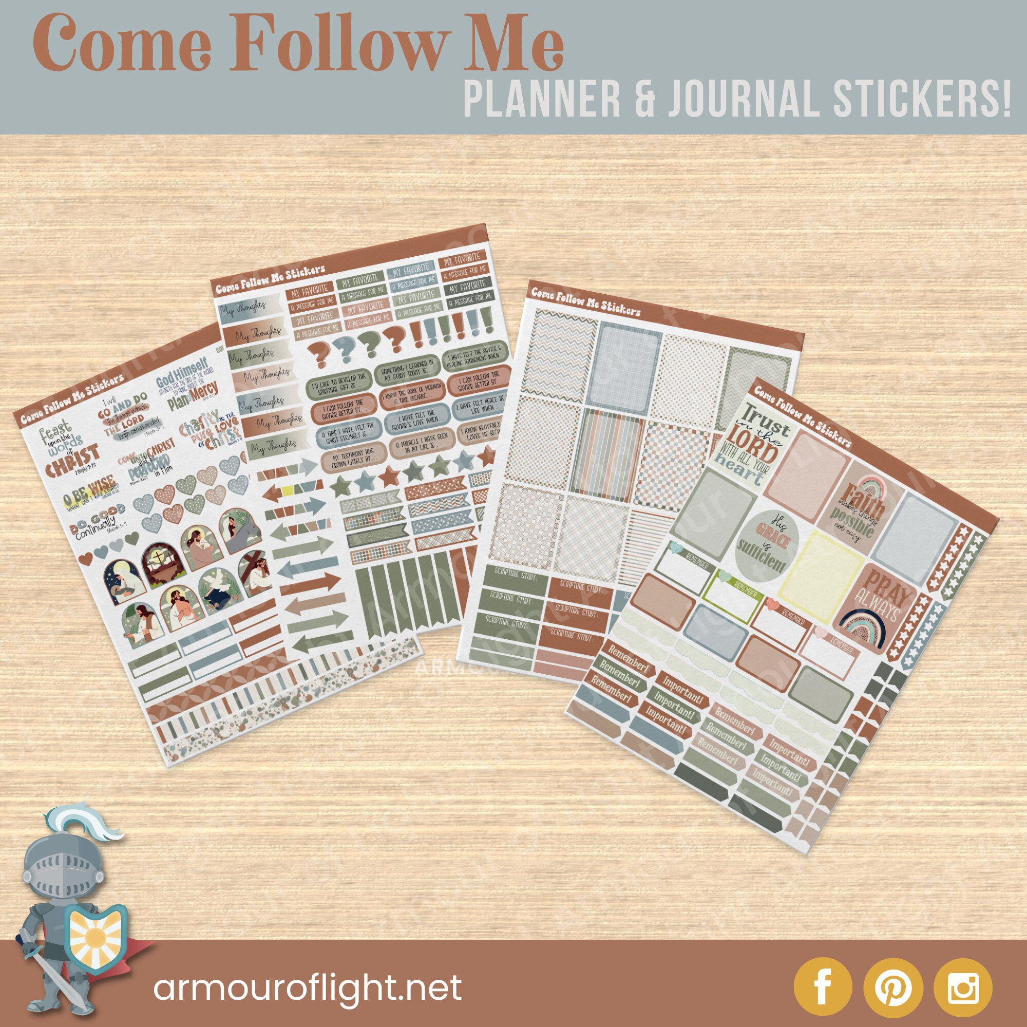 Scripture Journal Sticker Set, Christian Planner Stickers, Book of ...