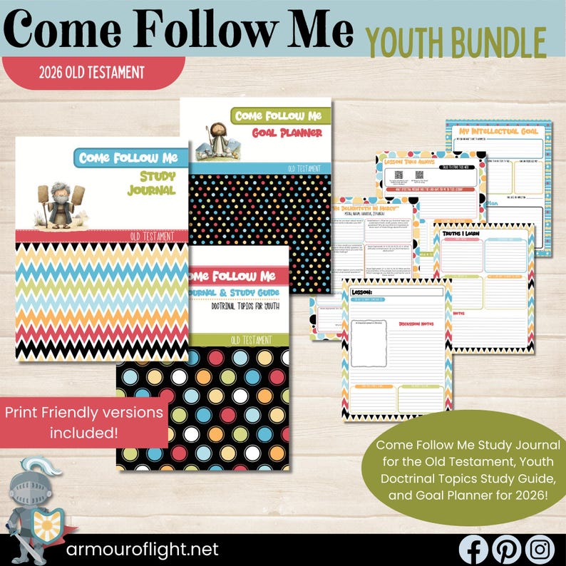 2026 LDS Youth Come Follow Me BUNDLE, Old Testament Scripture Journal ...