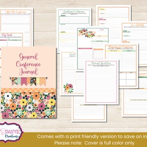 General Conference Journal, LDS Printable Journal, Women's Notebook ...