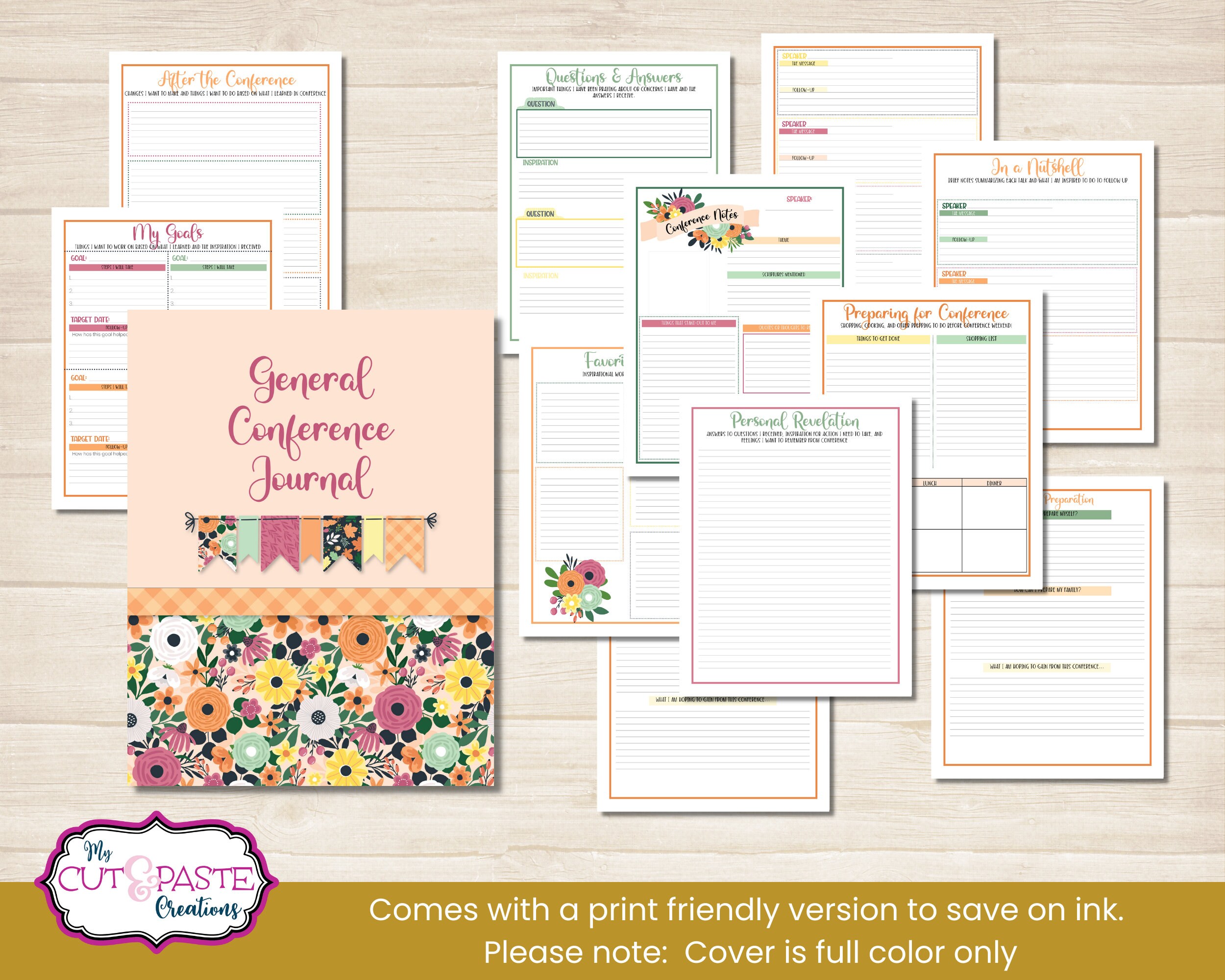 General Conference Journal, LDS Printable Journal, Women's Notebook ...