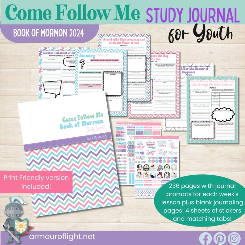 Come Follow Me Book of Mormon, Scripture Study Journal, 2024 Come ...