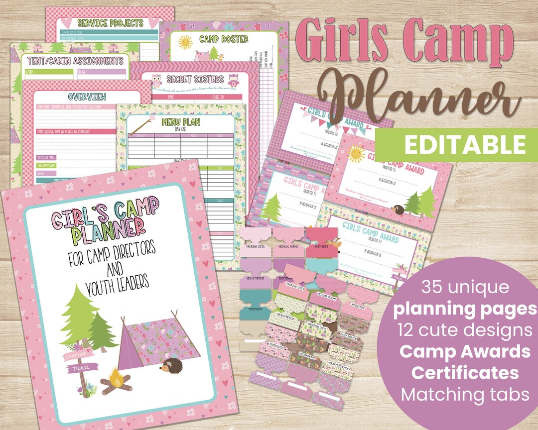 Girl's Camp Planner - LDS Young Women - Camp Director Planner - Youth ...