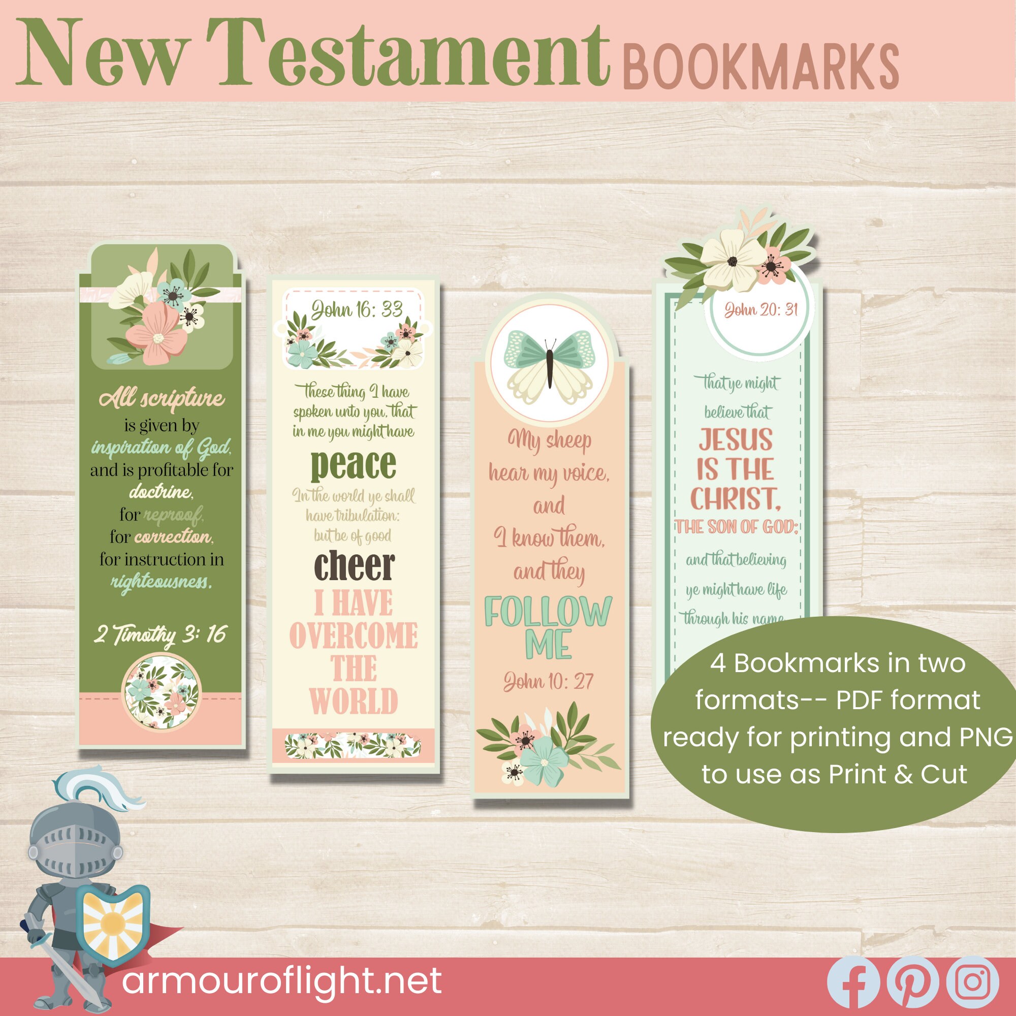 Scripture Bookmarks, Bible Verse Bookmark Set, New Testament Book Mark ...