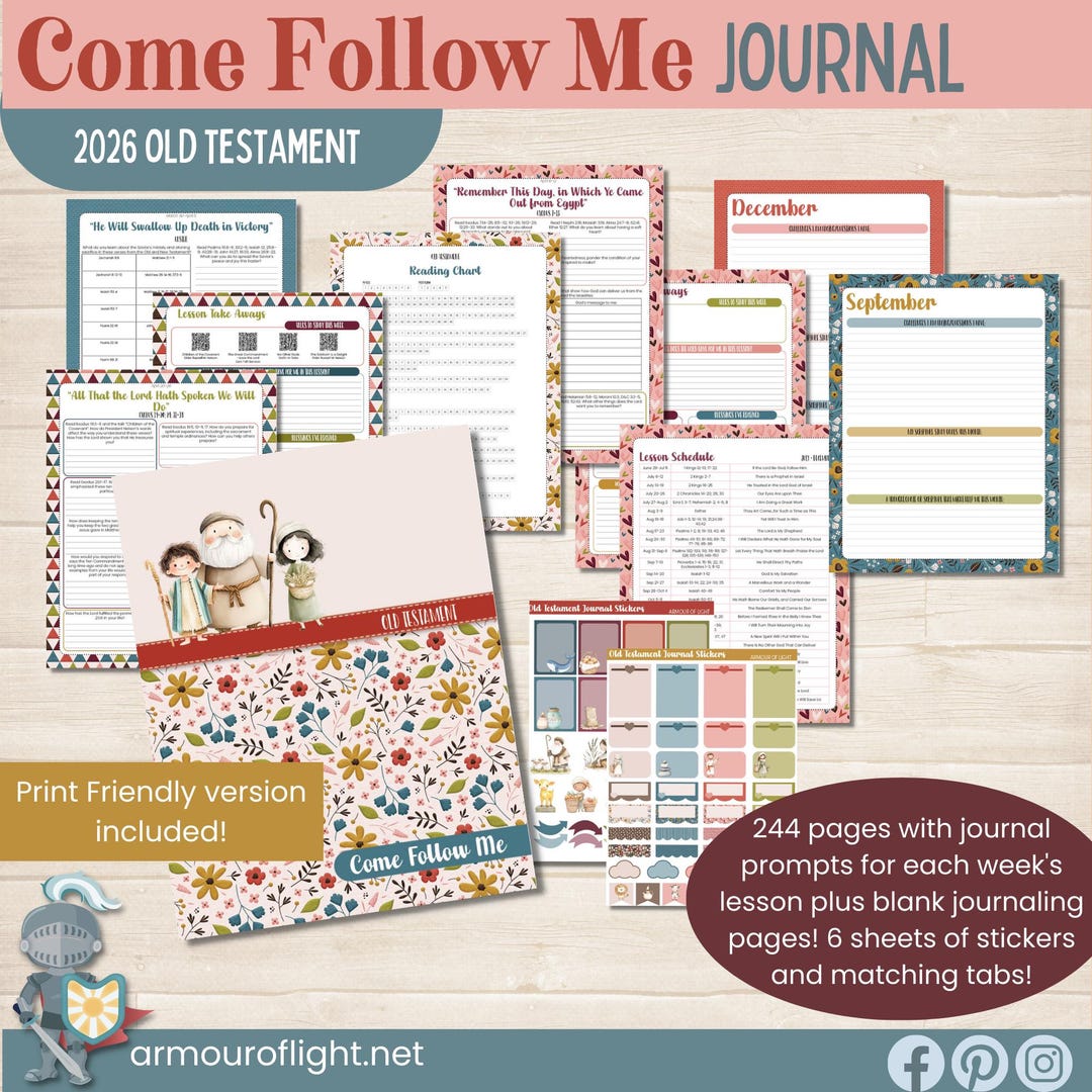 2026 Come Follow Me Old Testament Study Journal, Bible Scripture Study ...