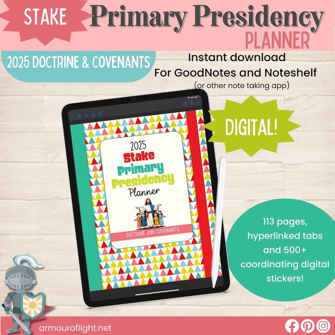 2025 STAKE Primary Presidency Planner, Digital Goodnotes Planner, LDS ...