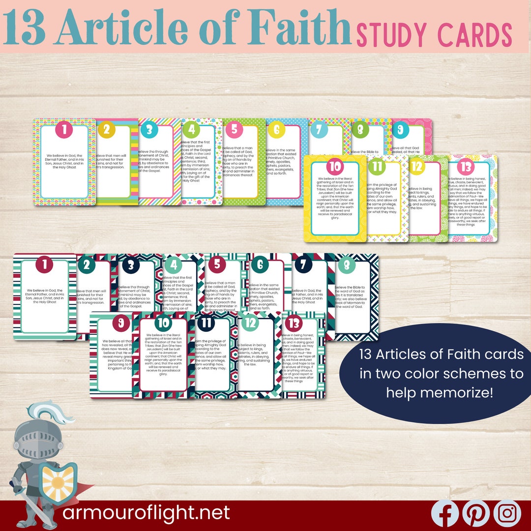 LDS Articles of Faith, Article of Faith Flashcards, 13 Articles of ...