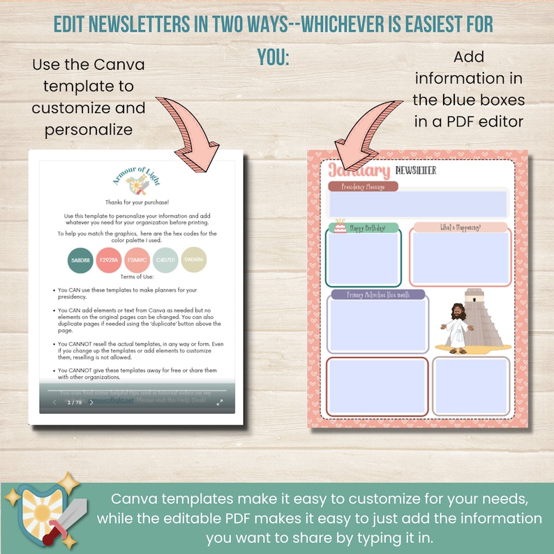 LDS Primary Newsletters, Monthly Newsletter Template Bundle, Book of ...