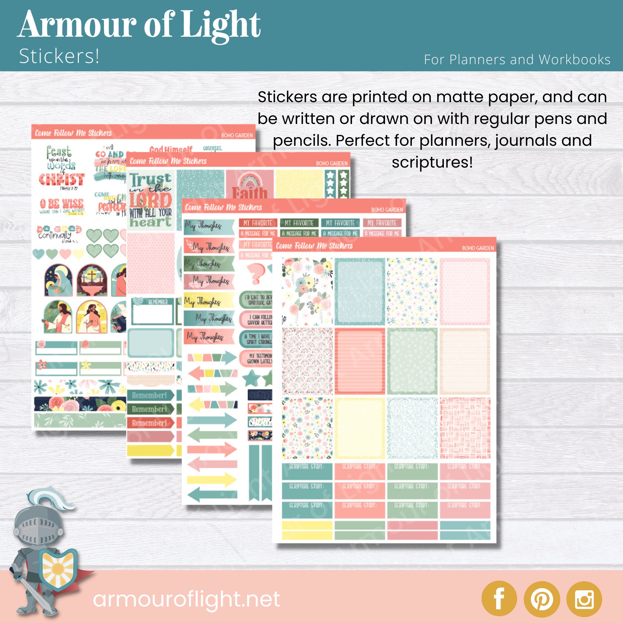 Scripture Journal Sticker Set, Christian Planner Stickers, Book of ...