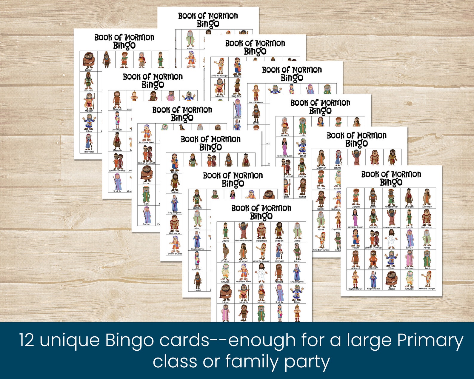 Book of Mormon Bingo - Book of Mormon Games - Family Home Evening Games ...