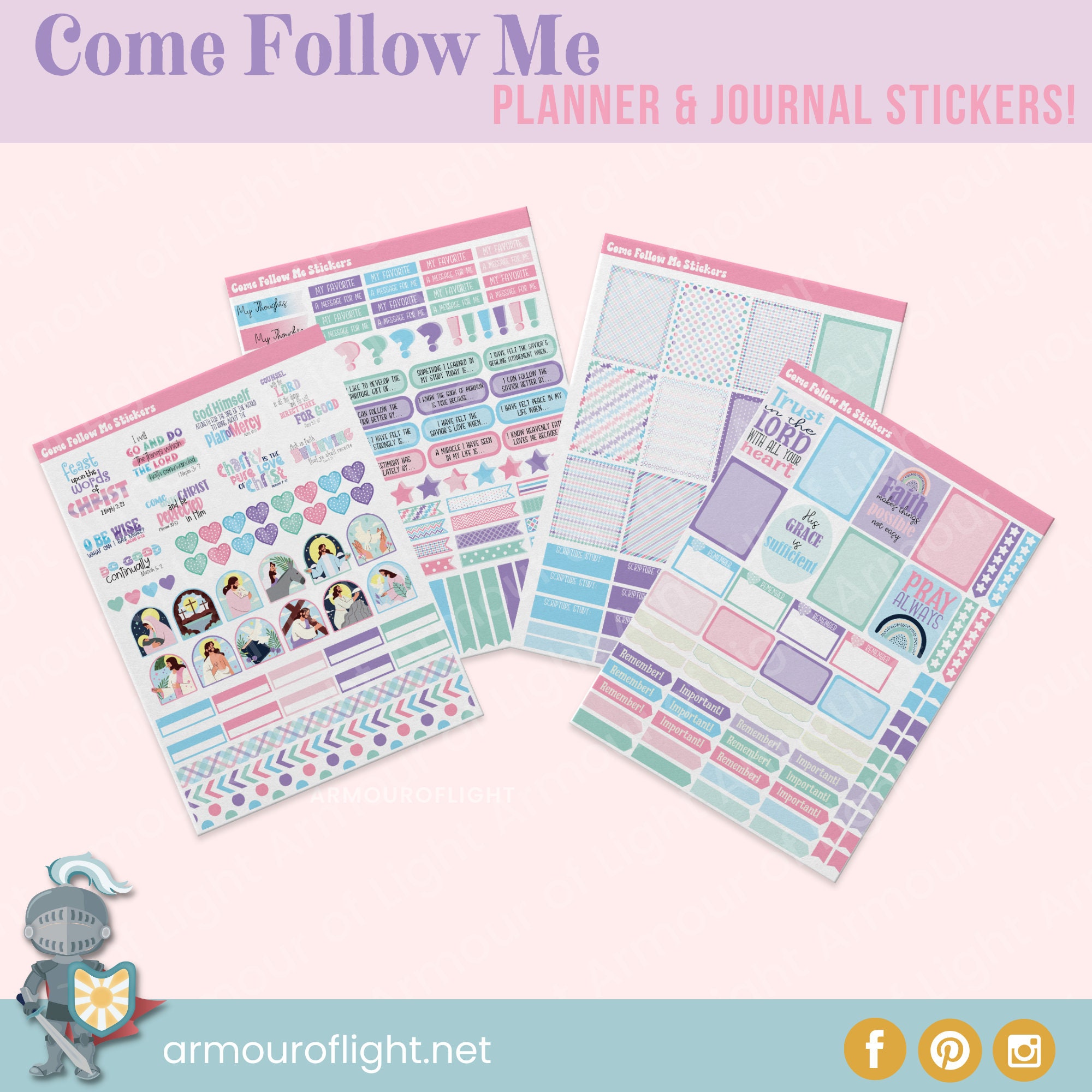 Scripture Journal Sticker Set, Christian Planner Stickers, Book of ...