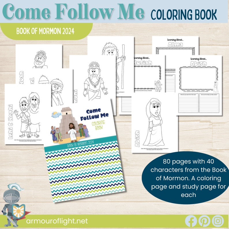Come Follow Me 2024, Book of Mormon Coloring Book, LDS Primary Printable Coloring Pages, Kid's ...