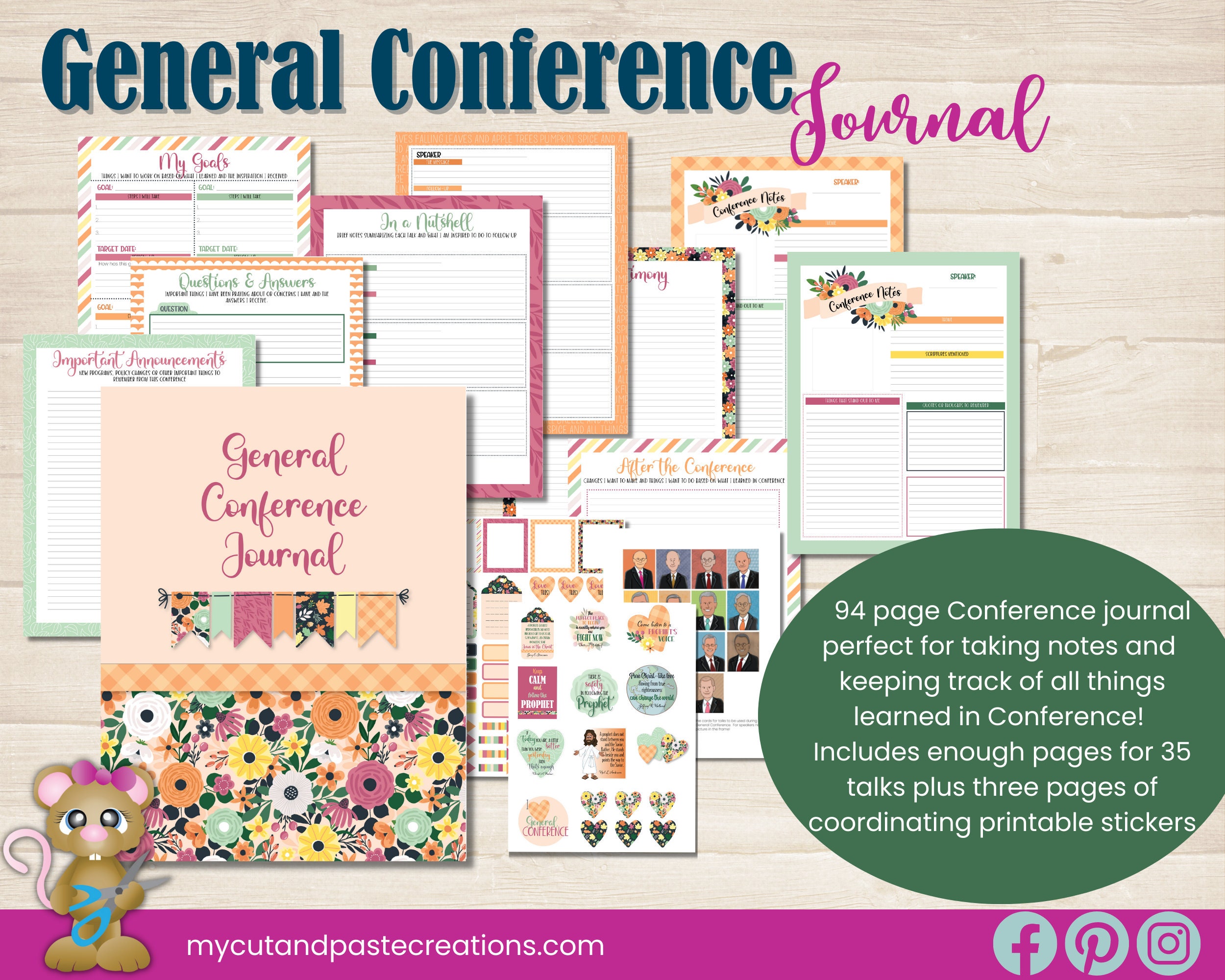 General Conference Journal, LDS Printable Journal, Women's Notebook ...