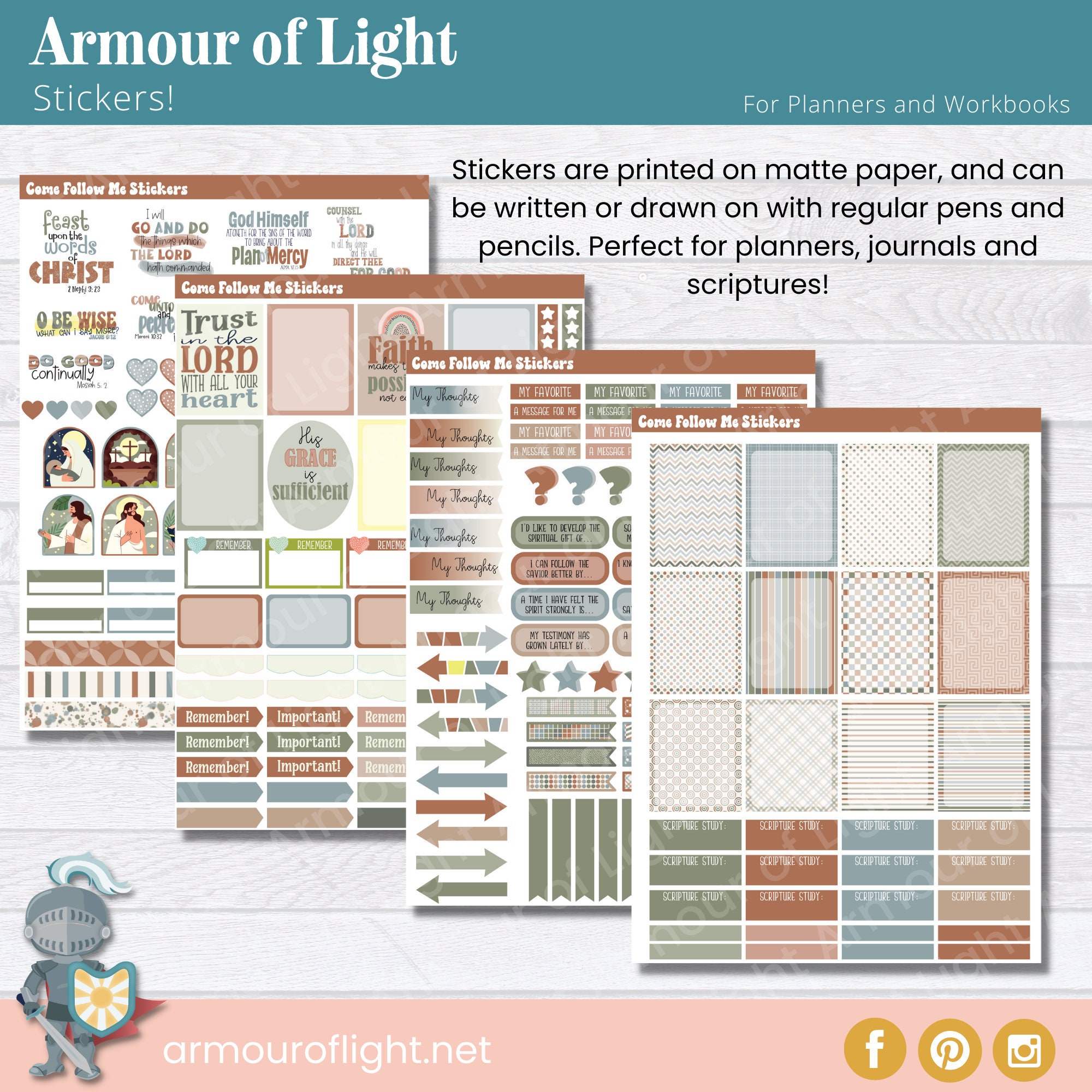 Scripture Journal Sticker Set, Christian Planner Stickers, Book of ...