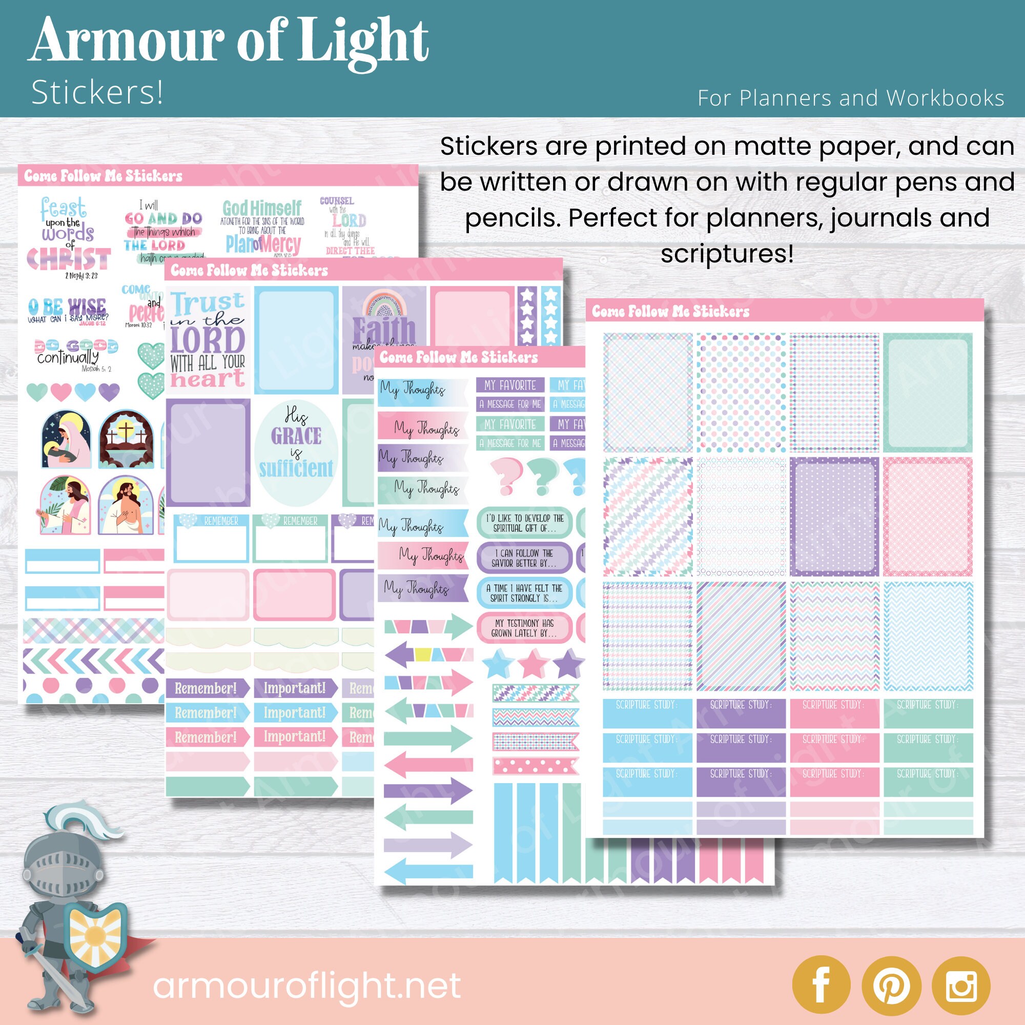 Scripture Journal Sticker Set, Christian Planner Stickers, Book of ...