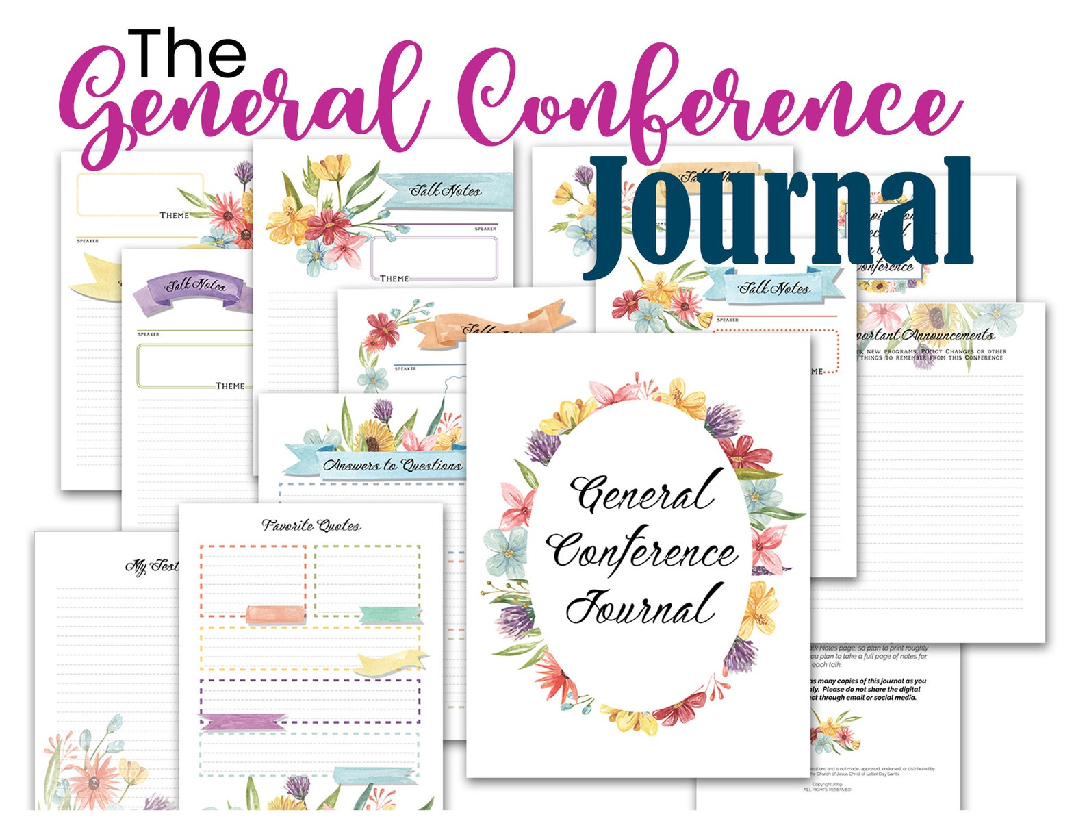 General Conference Journal - LDS Printable Journal - Women's LDS ...