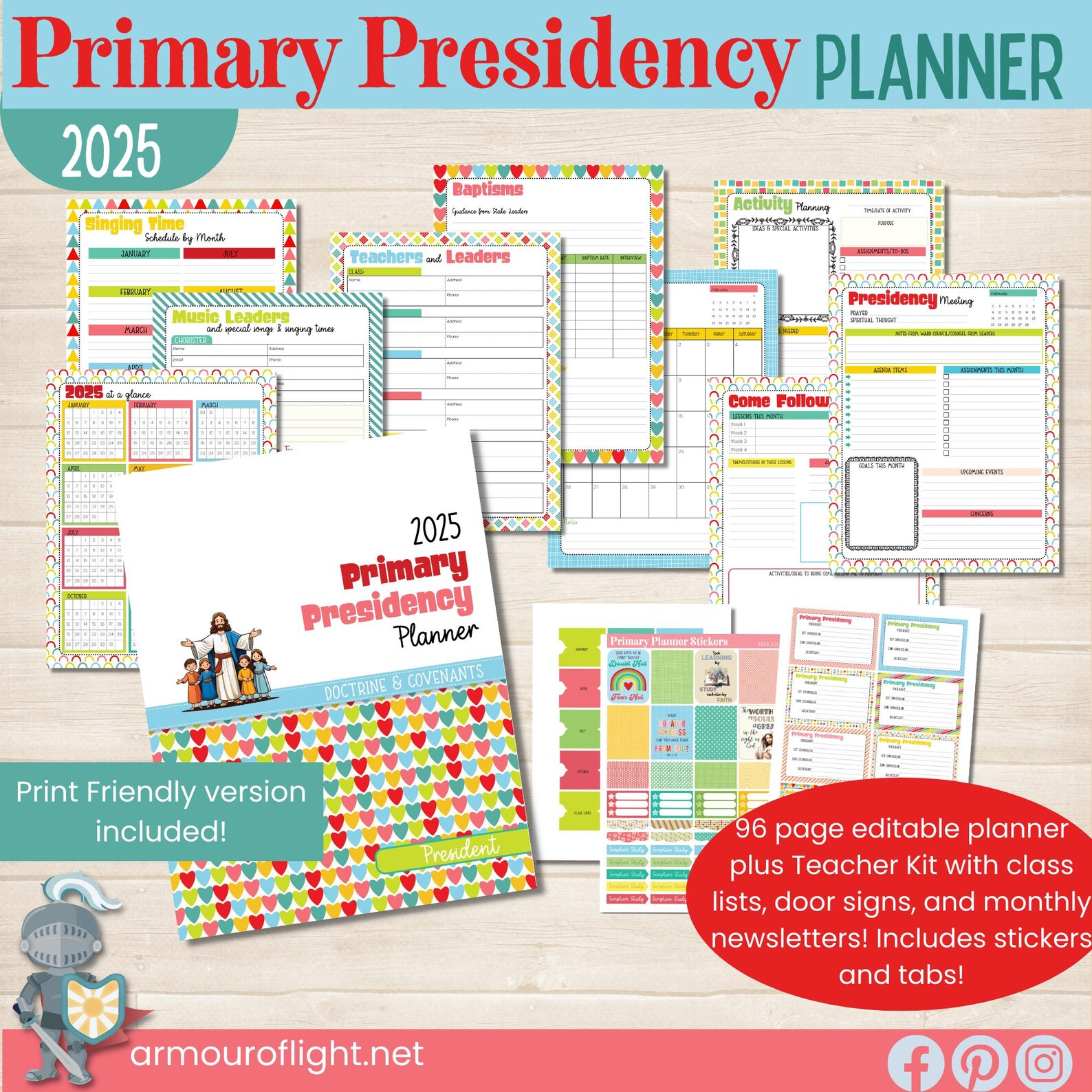 2025 LDS Primary Planner, Primary Presidency Binder, Teacher Class ...