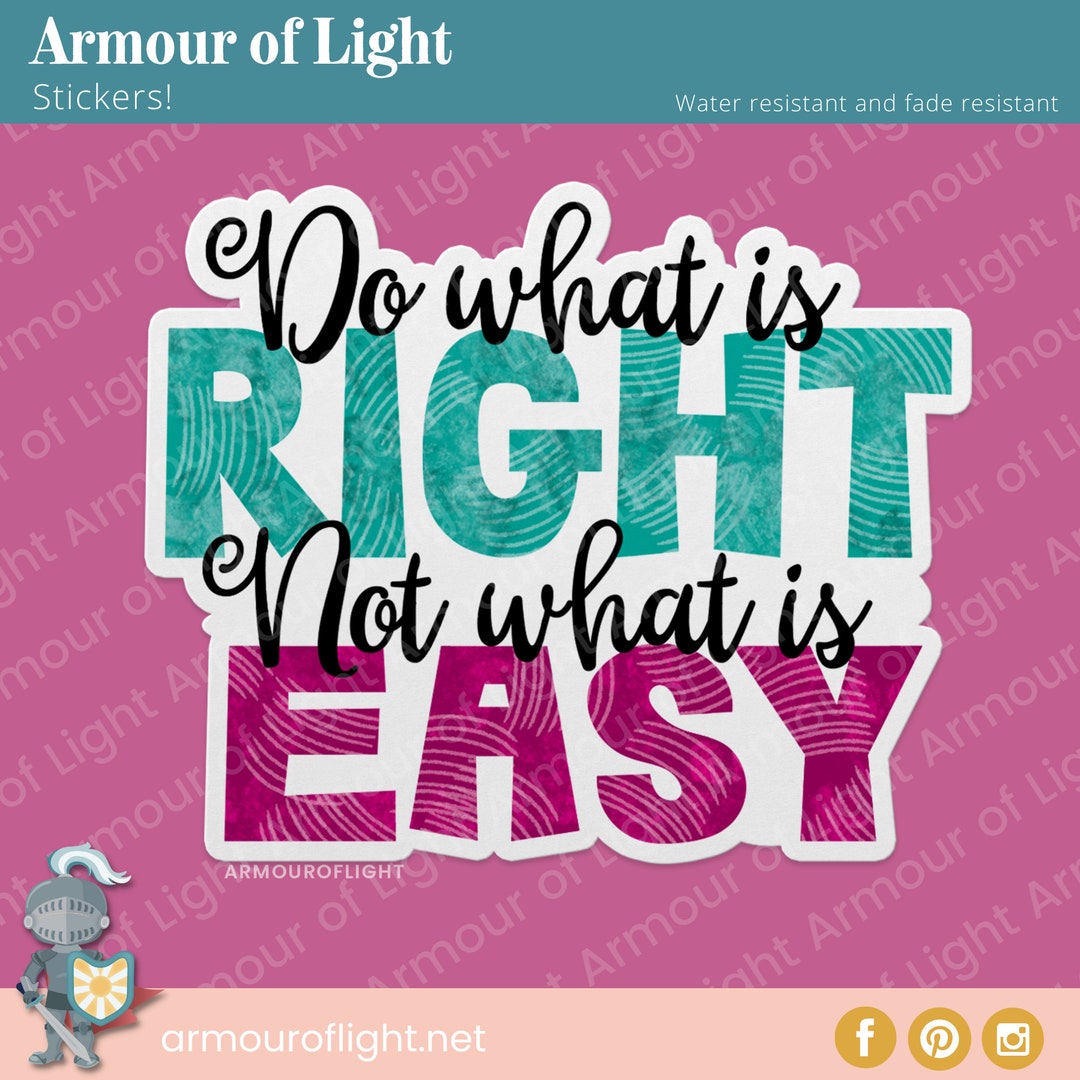 Choose the Right Sticker Do What is Right Quote Young Womens - Etsy
