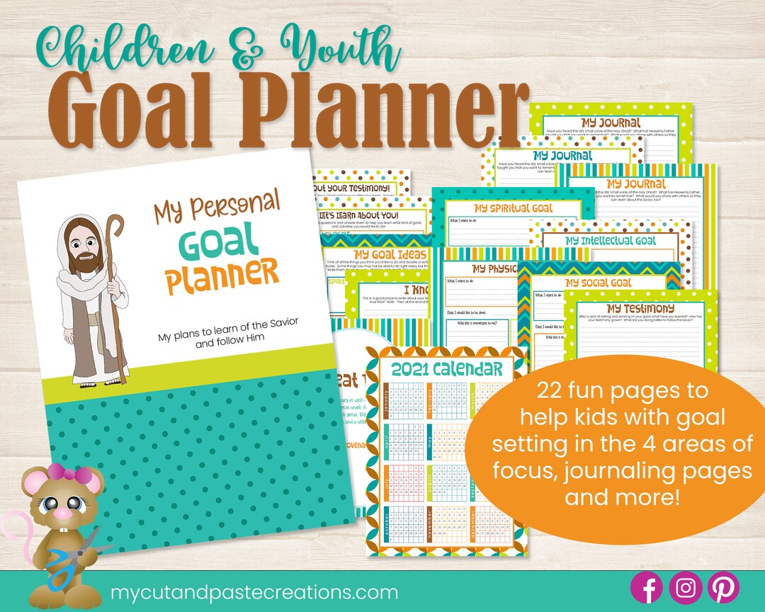 LDS Youth Goal Planner Goal Planners Primary Personal Planner LDS Kid's ...