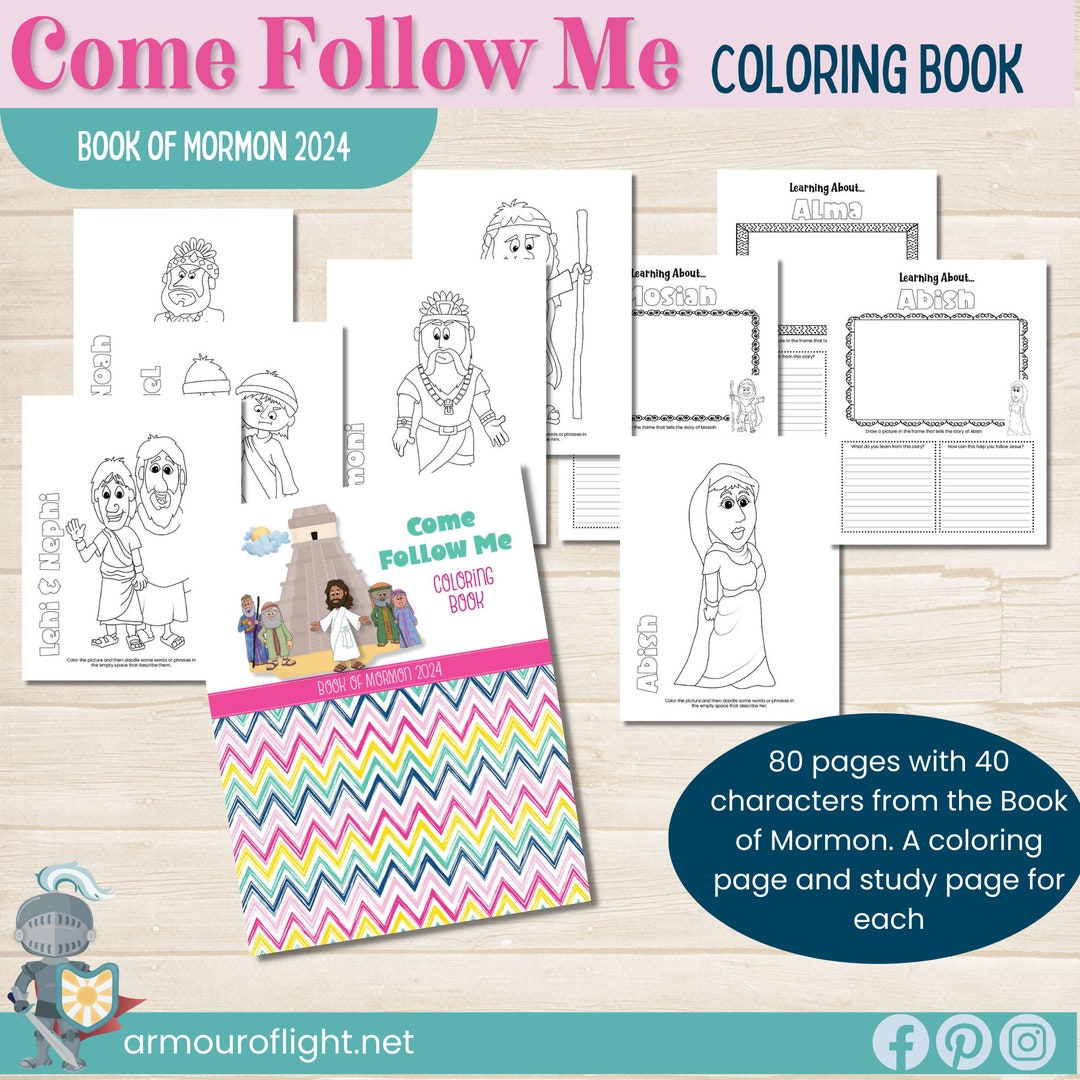 Come Follow Me 2024, Book of Mormon Coloring Book, LDS Primary ...