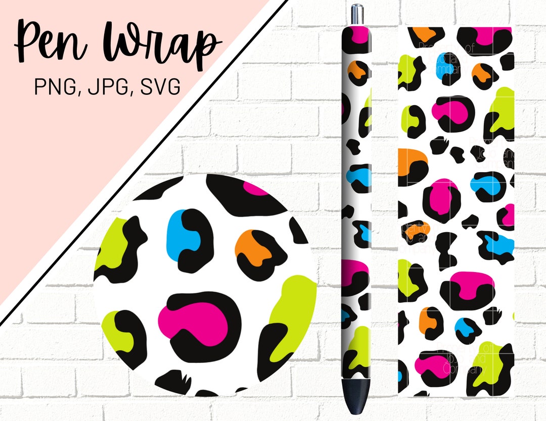 Cheetah Pen Wrap, Cheetah Print Pen Wrap, Glitter Pen Wrap, Animal ...