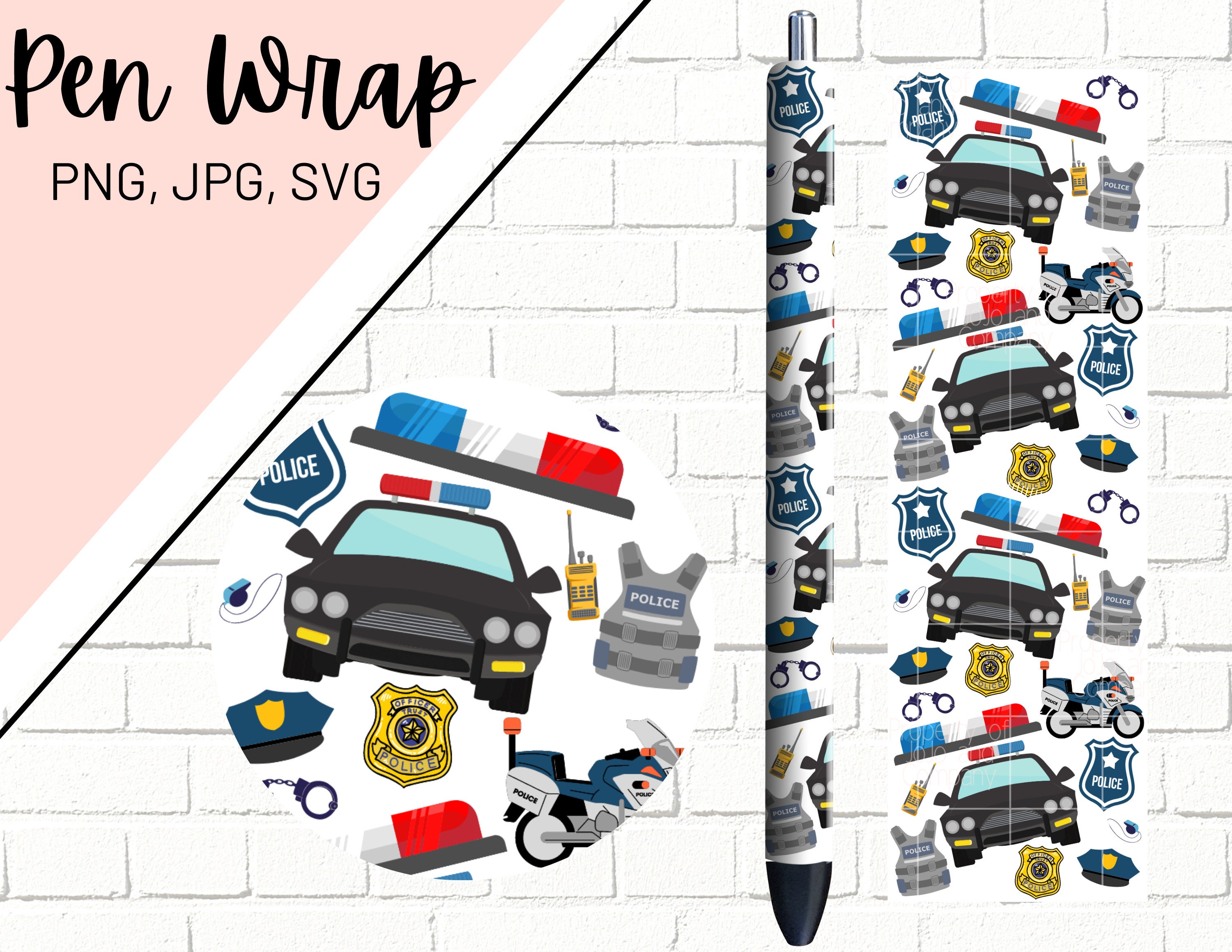 Police Pen Wrap Police Officer Pen Wrap Back the Blue Pen - Etsy