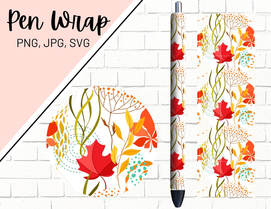 Fall Pen Wrap, Leaves Pen Wrap, Woodland Pen Wrap, Autumn Pen Wrap, Fun ...