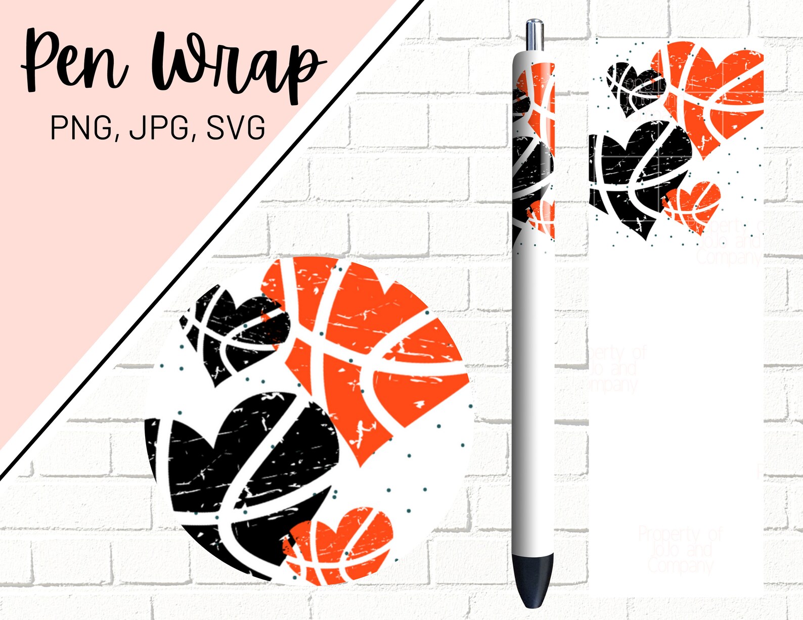 Basketball Pen Wraps Sports Pen Wrap Glitter Pen Wraps Cute | Etsy