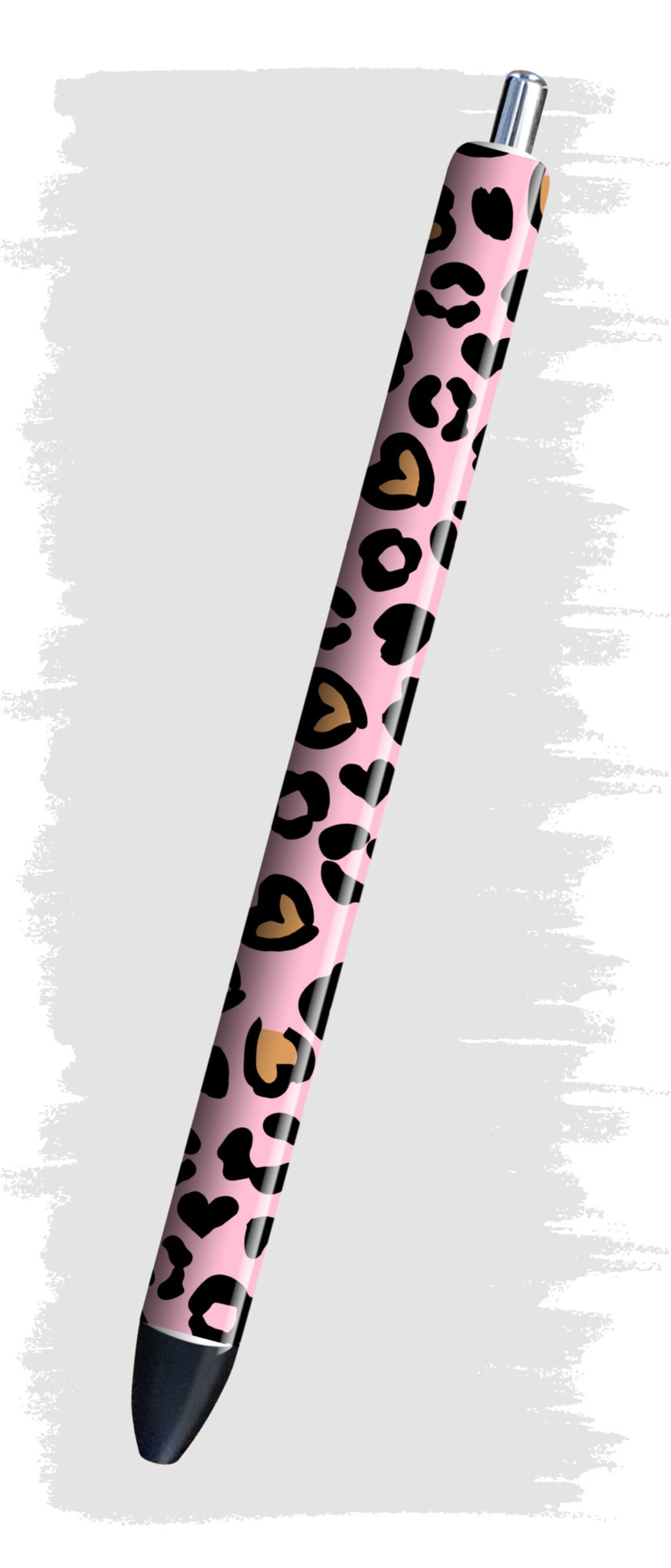 Cheetah Pen Wrap, Valentine's Pen Wrap, Glitter Pen Wrap, Leopard Heart ...