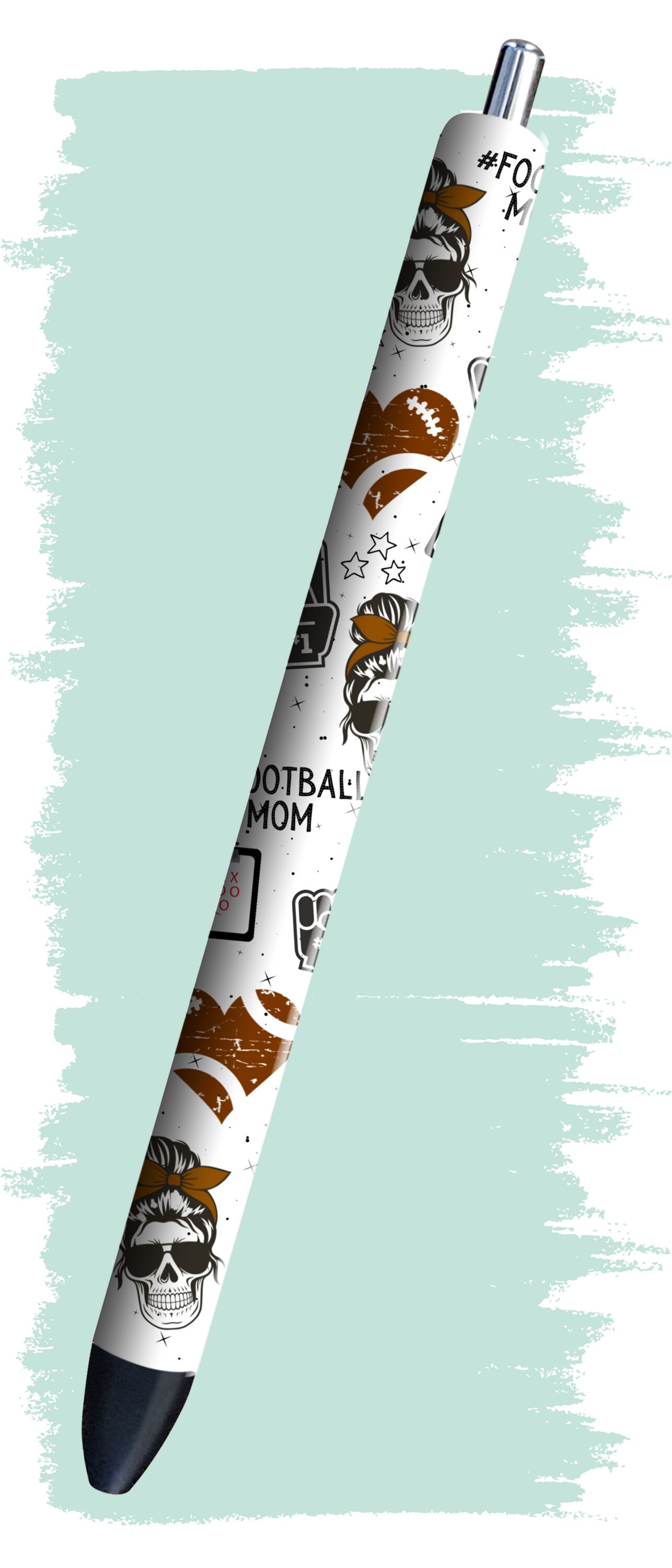 Football Mom Pen Wrap Football Pen Wrap Glitter Pen Wrap - Etsy