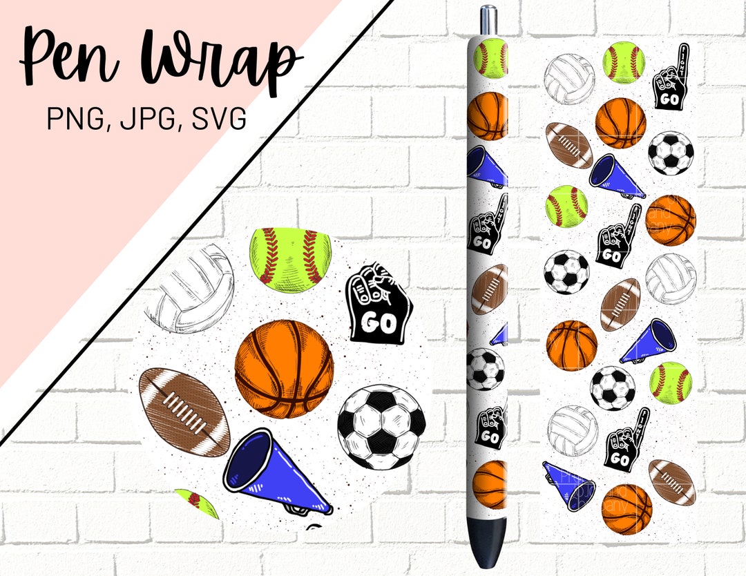 Sports Pen Wrap, Soccer Pen Wrap, Soccer Pen Wrap, Sports Mom Pen Wrap ...