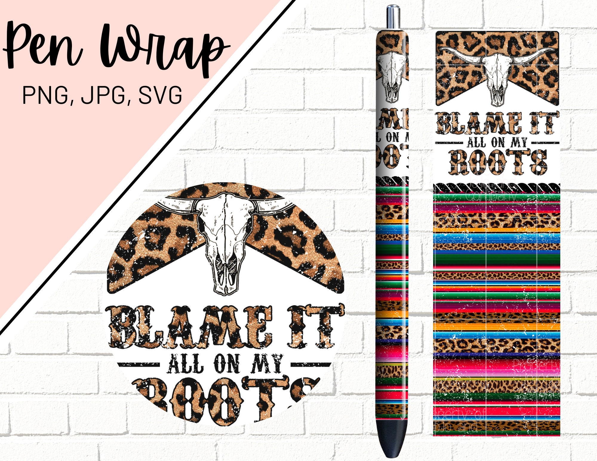 Country Western Pen Wrap, Serape Pen Wrap, Desert Pen Wrap, Southern ...